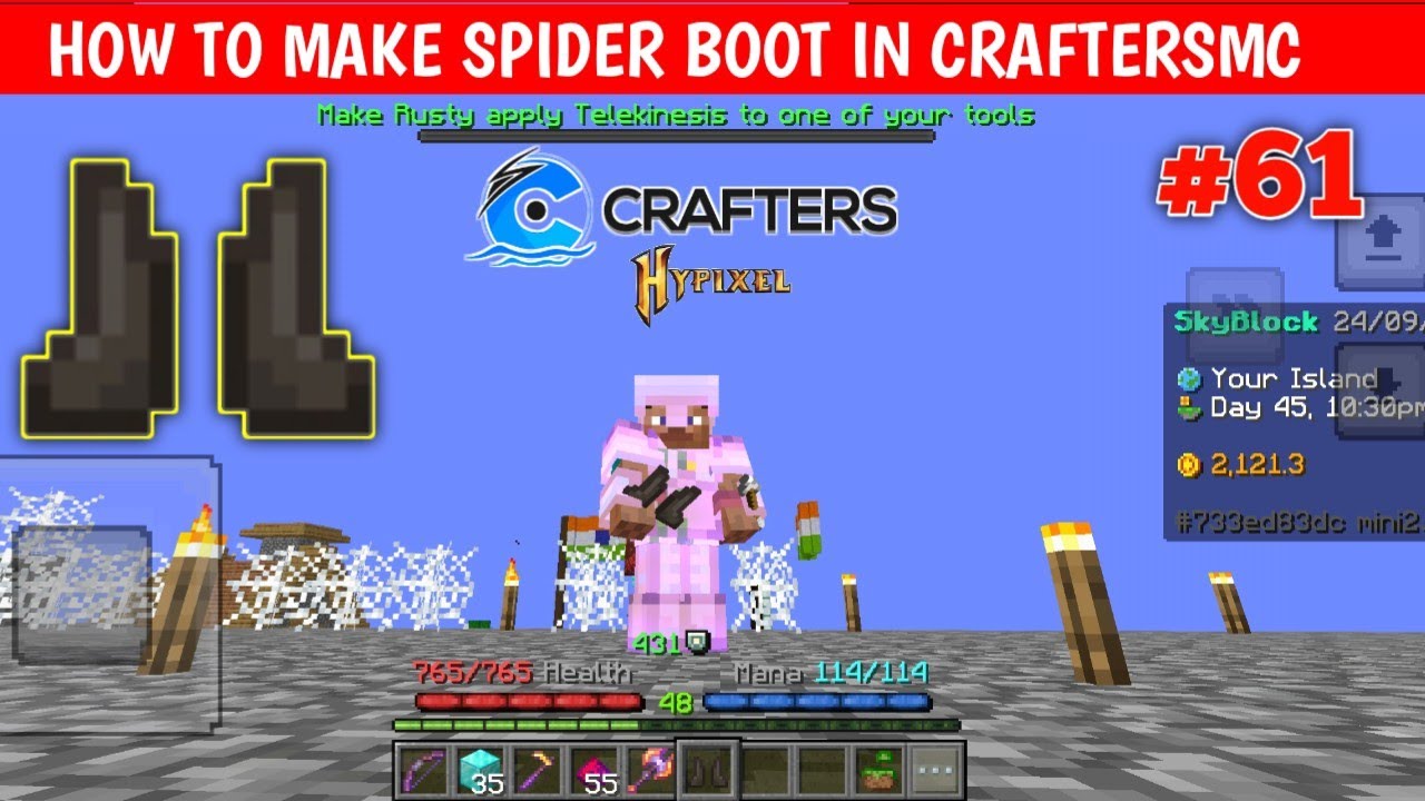 craftersmc skyblock 61 | how to make spider boot in craftersmc | Make ...