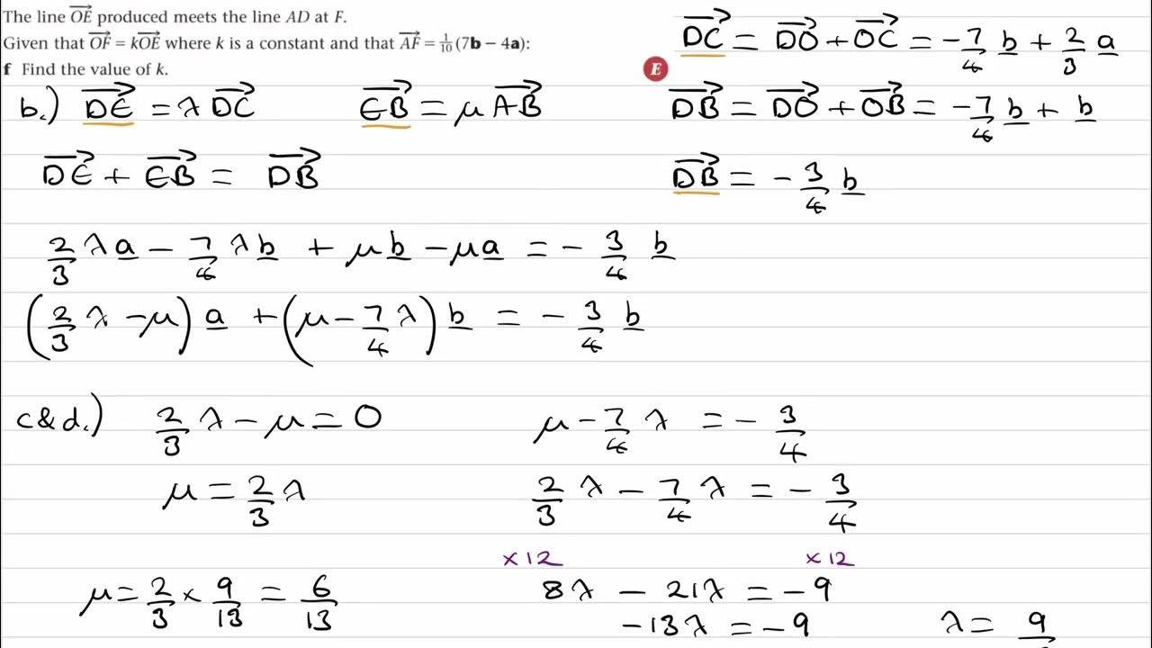 Vectors Exam Questions - A Level Maths - Edexcel Pure Year 1 - Q12 (level 3) - YouTube