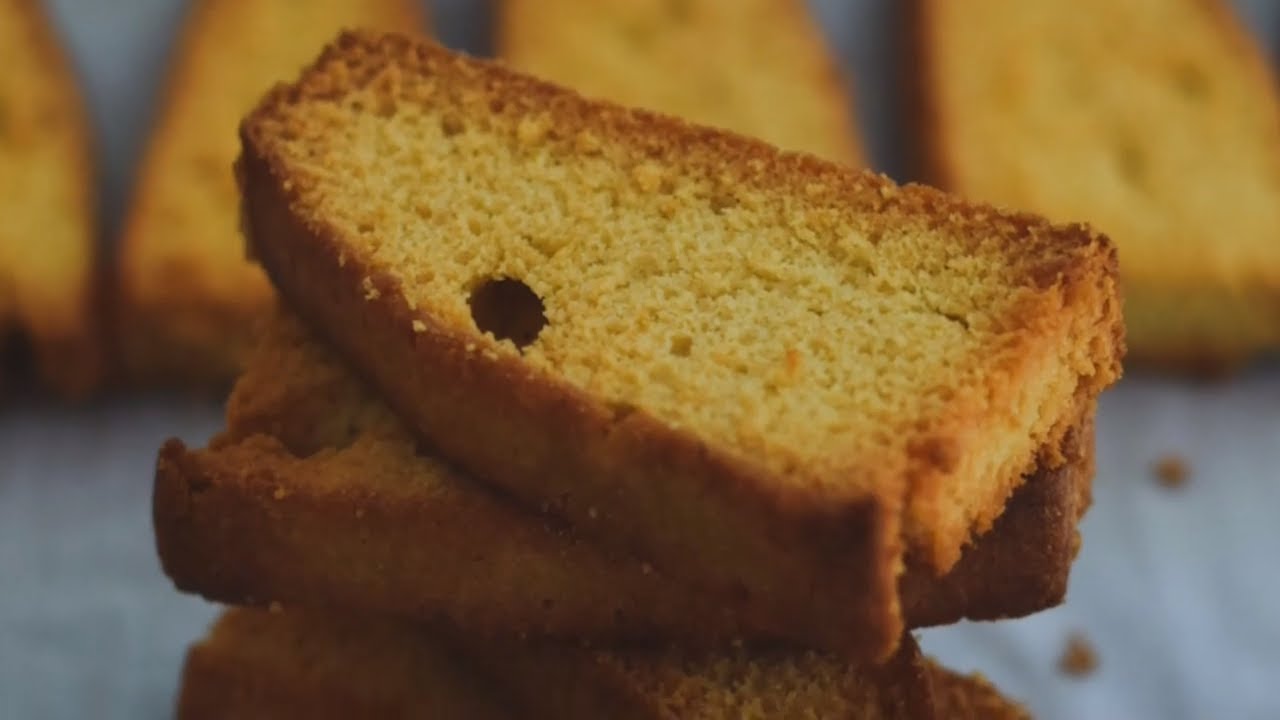 Homemade Cake Rusk Recipe | Dry Cake Recipe | Bakery Style Crispy Cake ...