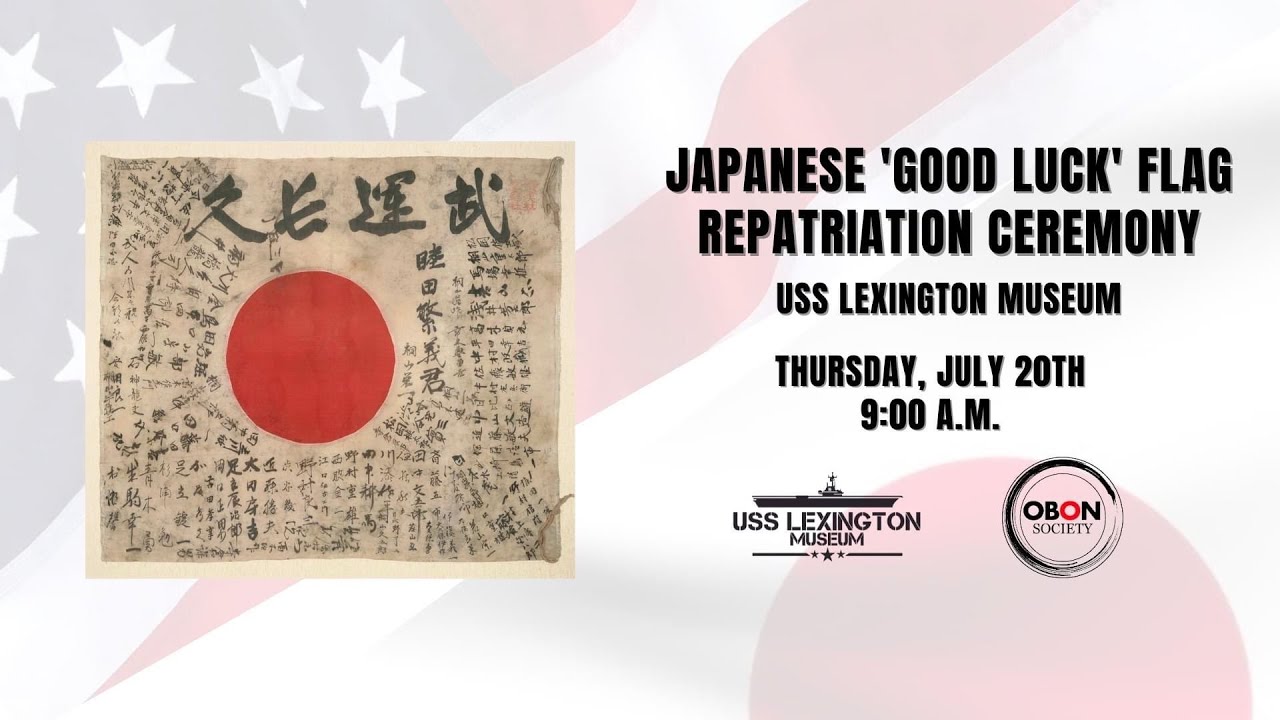 Japanese "Good Luck" Flag Repatriation Ceremony - YouTube