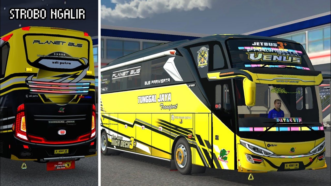 SHARE AKSESORIS BUS ORI MALEO, STROBO NGALIR |BUSSID V3.6.1 - YouTube