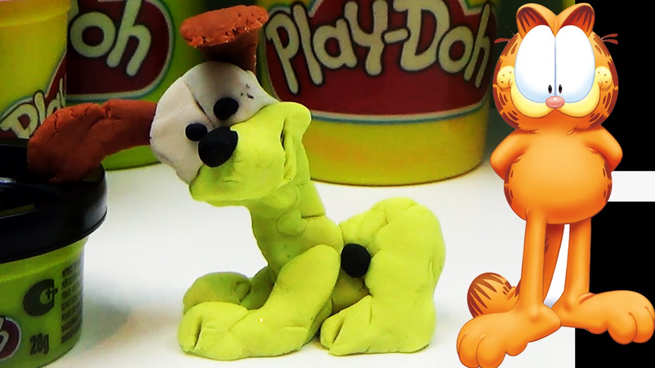 Garfield Play Dough 3d Modeling Odie Cartoon Character Making - YouTube