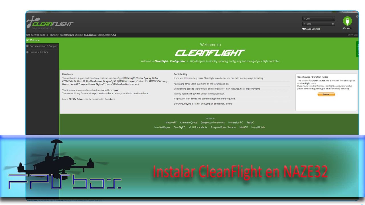 Instalar CleanFlight en Naze32 - YouTube