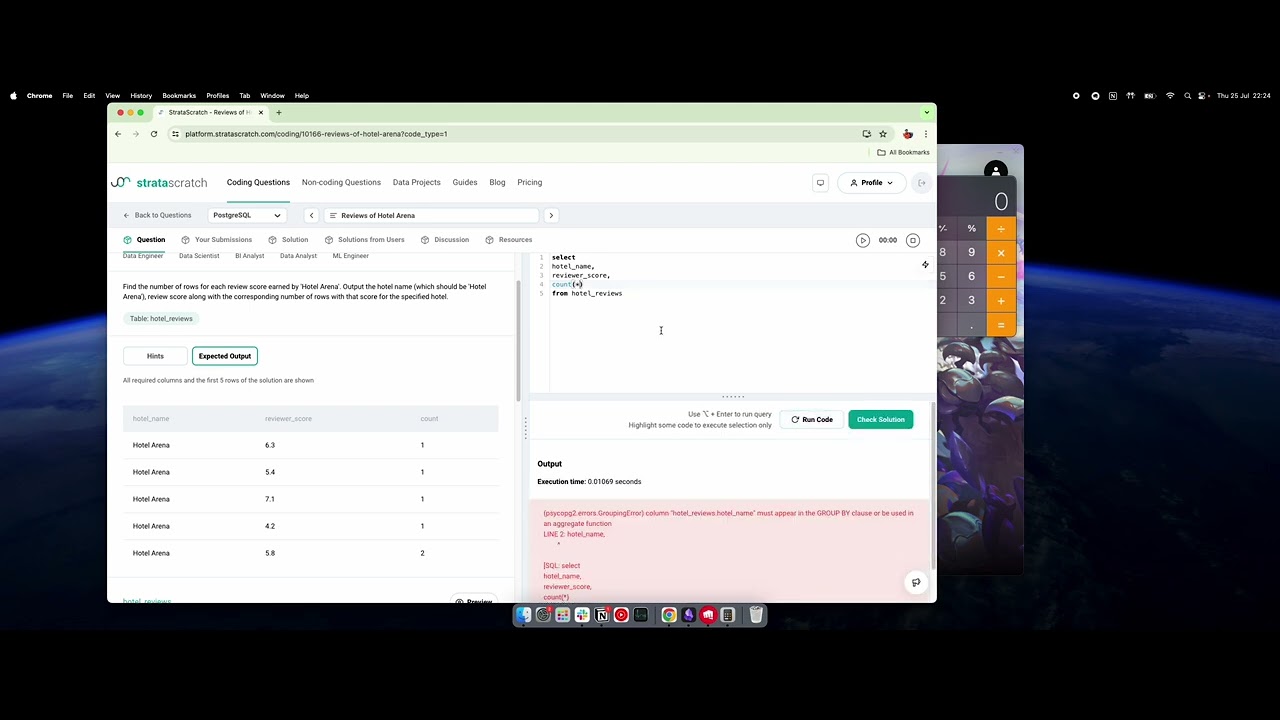 Resolviendo problemas de SQL - Reviews of Hotel Arena - YouTube