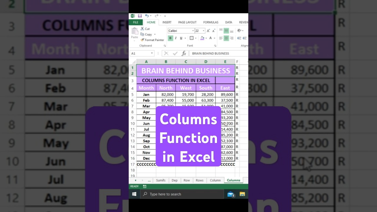 Columns Function In Excel Count The Number Of Columns In Selected Columns Function In Excel Count The Number Of Columns In Selected