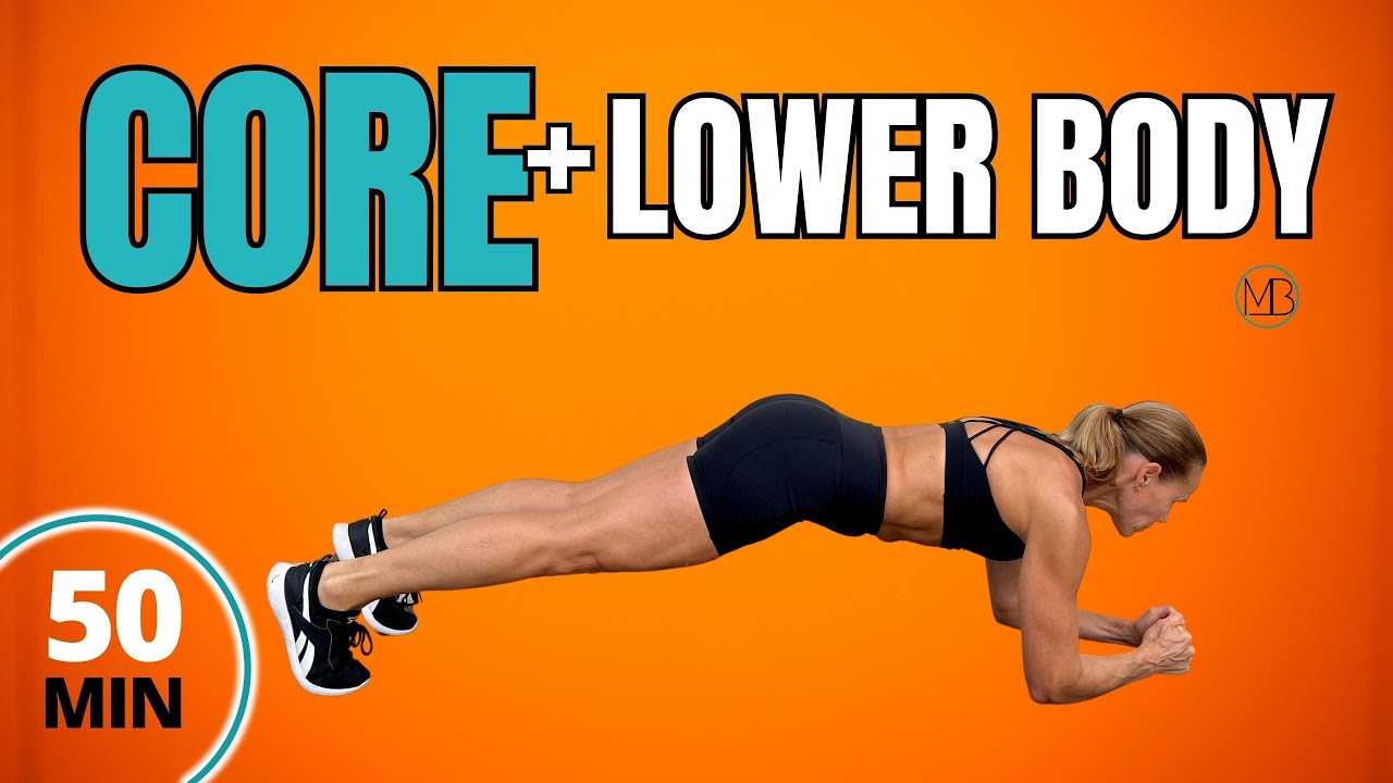 CORE + Lower Body Workout // Stability Ball • Mini Band • Dumbbells ...