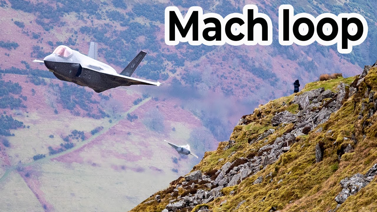 F-35s, F-15s and Typhoon through Exit at Mach loop - YouTube