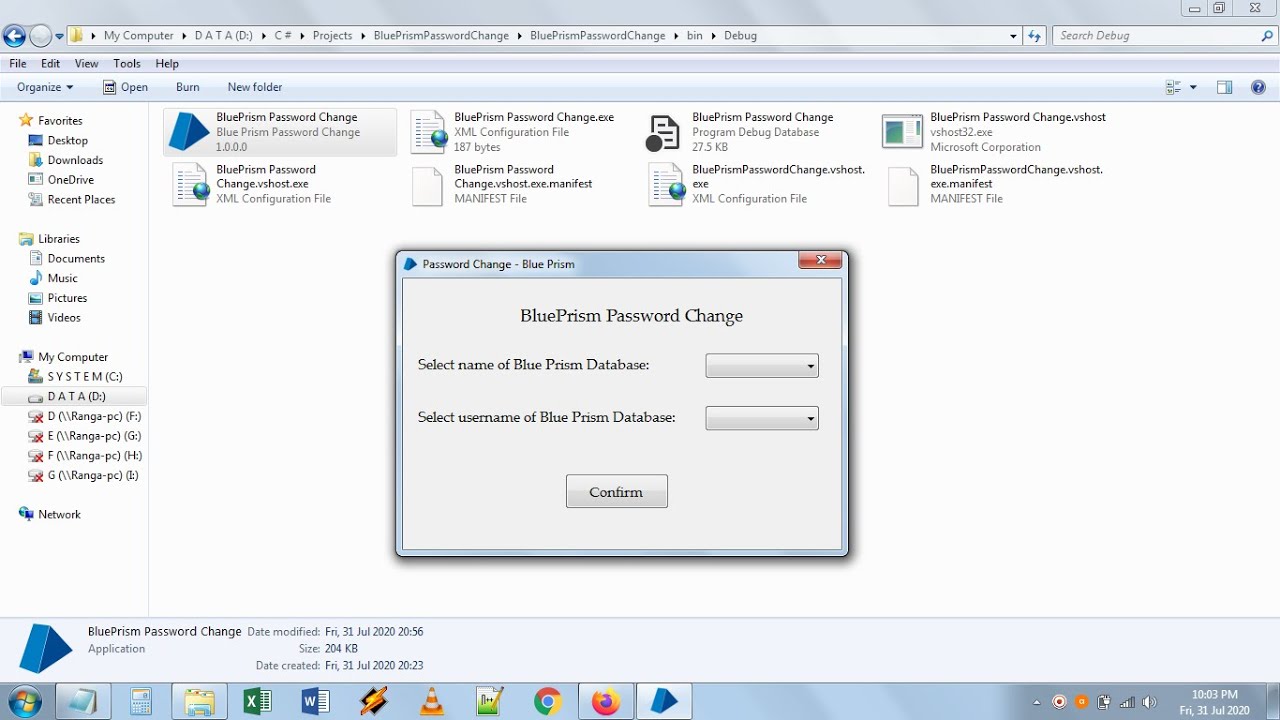 Blue Prism Database - Password Changer - YouTube