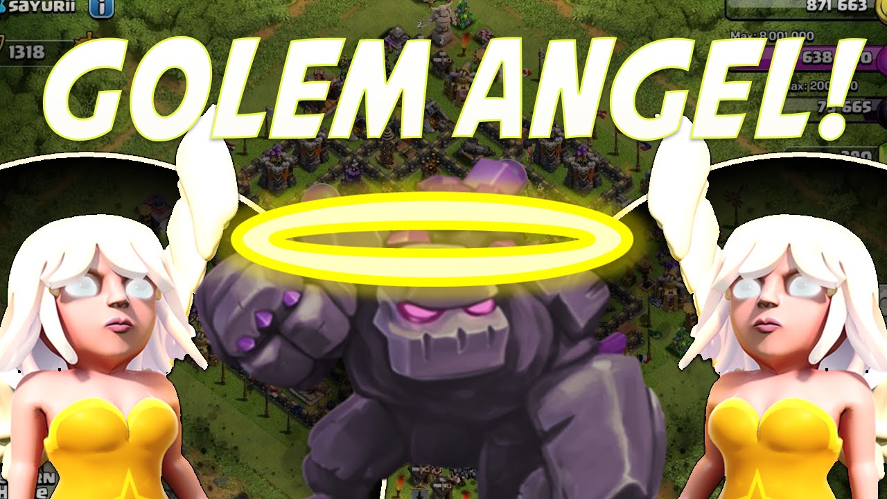 Clash of Clans - THE INVINCIBLE GOLEM ANGEL! 17 HEALERS! - YouTube
