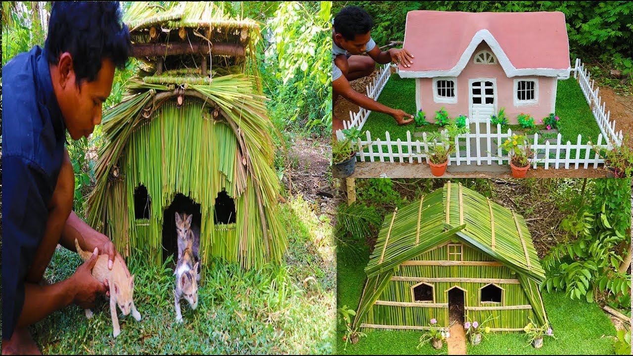 Building a beautiful small house - Build a house in the forest - YouTube