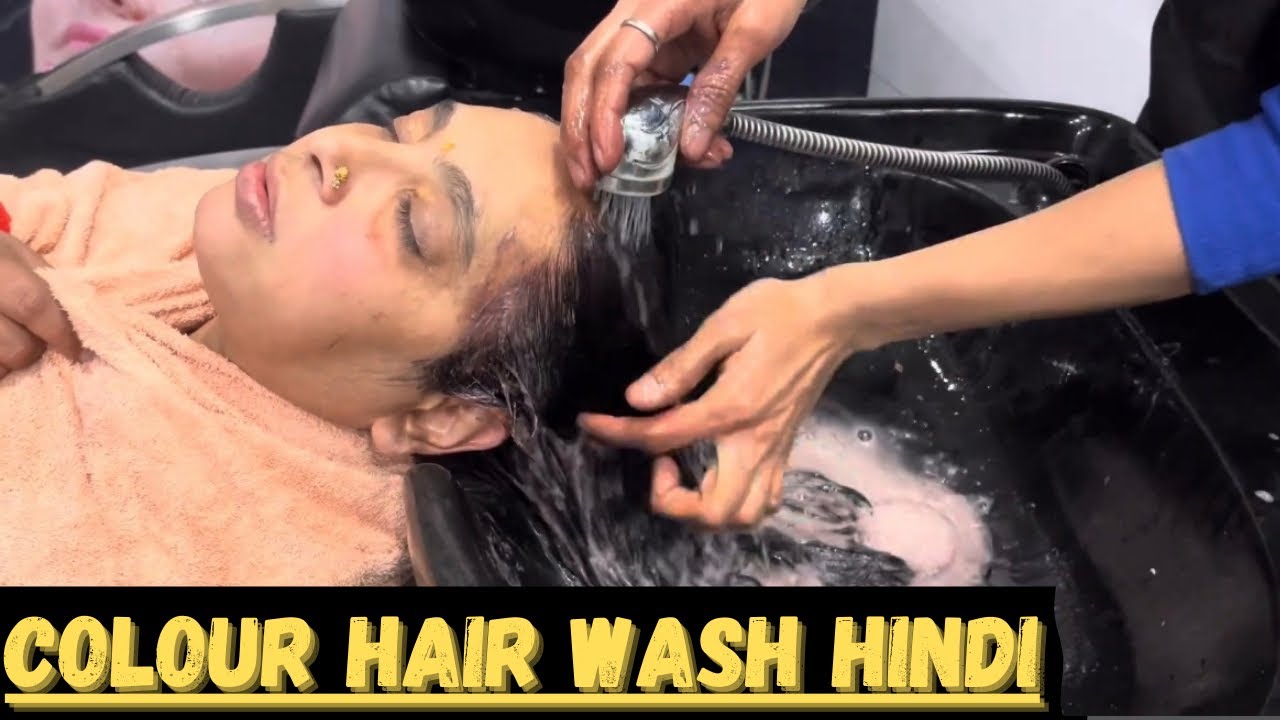 Colour Head Wash Tutorial || Hair Colour Wash || Colouring Hair wash ...
