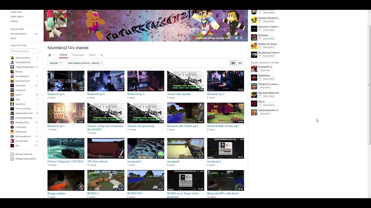 channel run through/update - YouTube