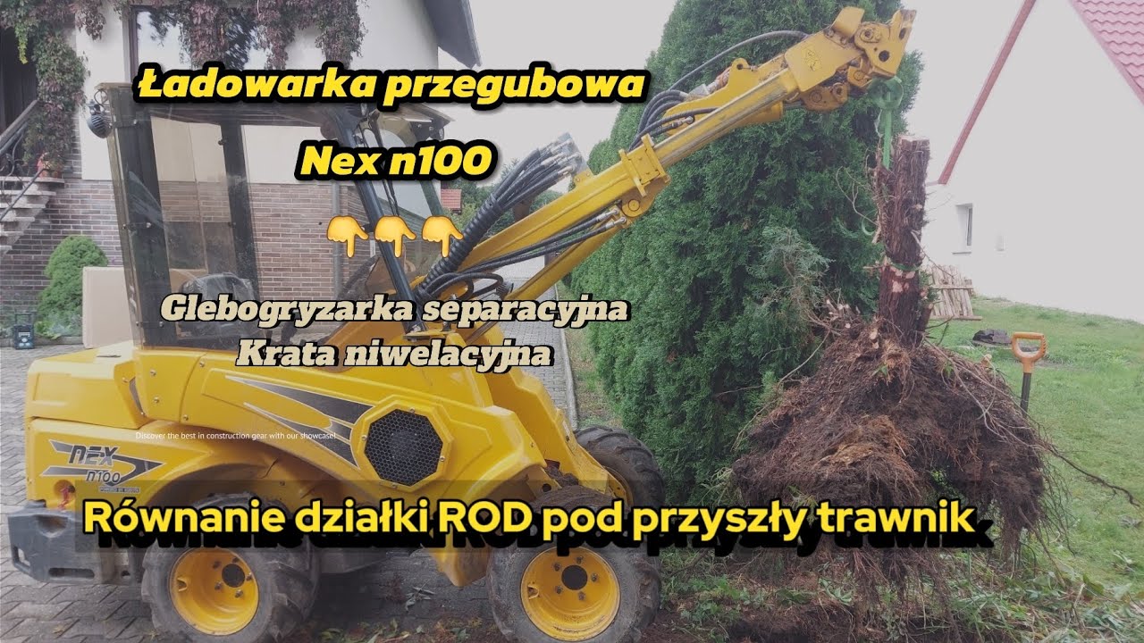 Równanie działki ROD pod trawnik ładowarką przegubową Nex n100 ...