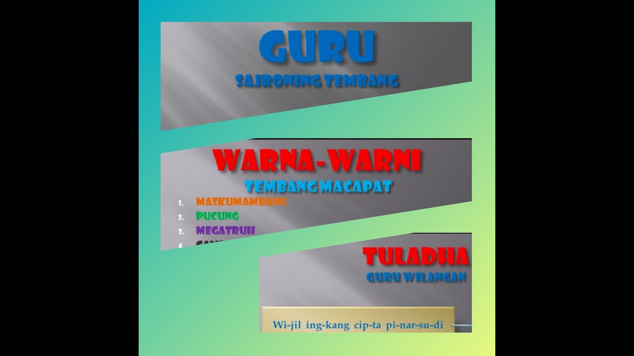 GURU GATRA, GURU WILANGAN LAN GURU LAGU ING TEMBANG - YouTube