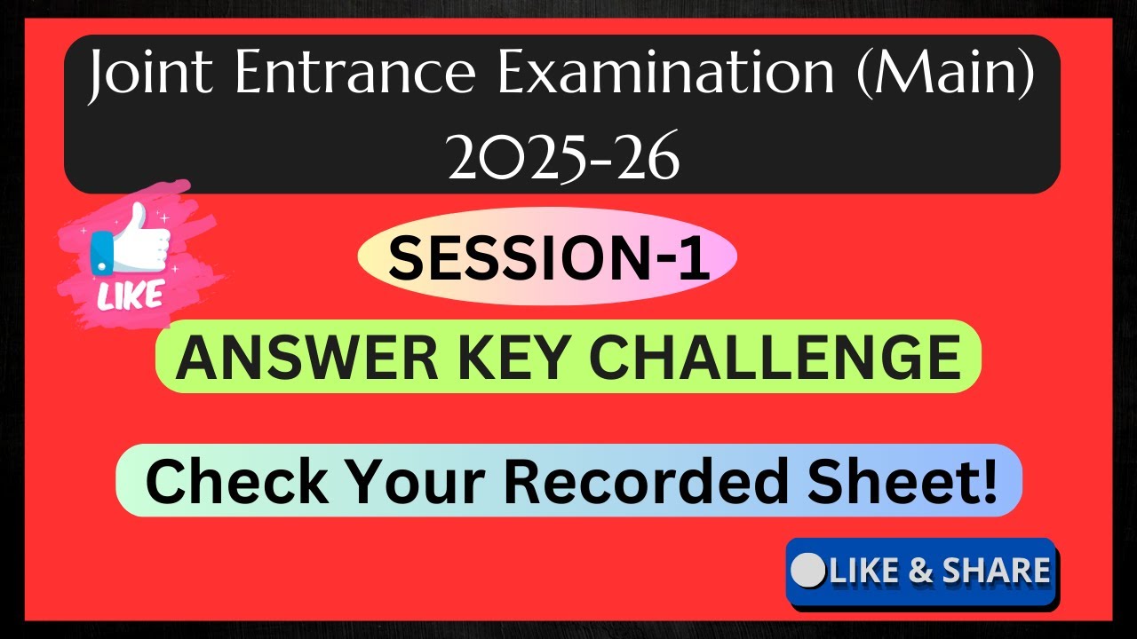 JEE MAIN 2025 SESSION-1 | QUESTION PAPER ANSWER KEY CHALLENGE | CHECK ...