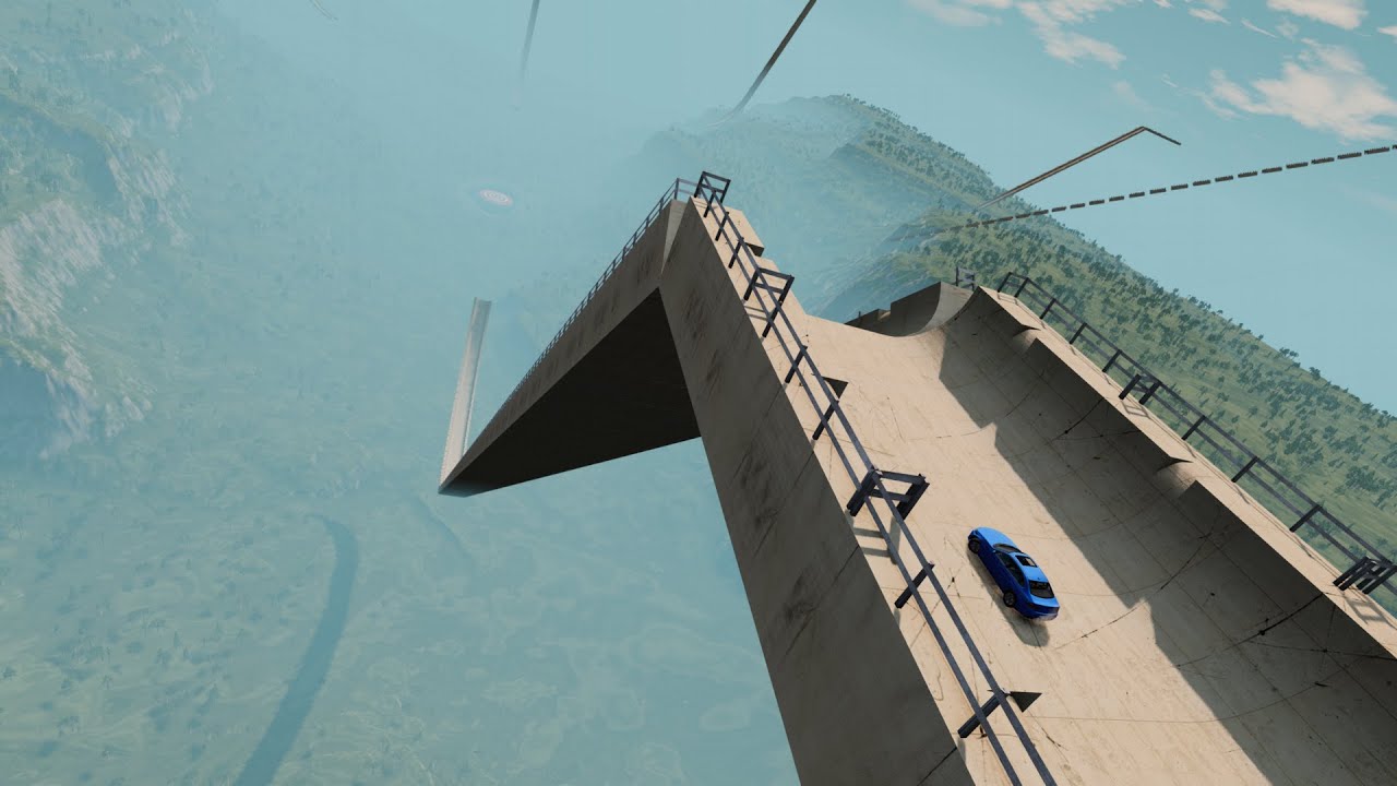 cars vs mega ramp in BeamNG drive - YouTube