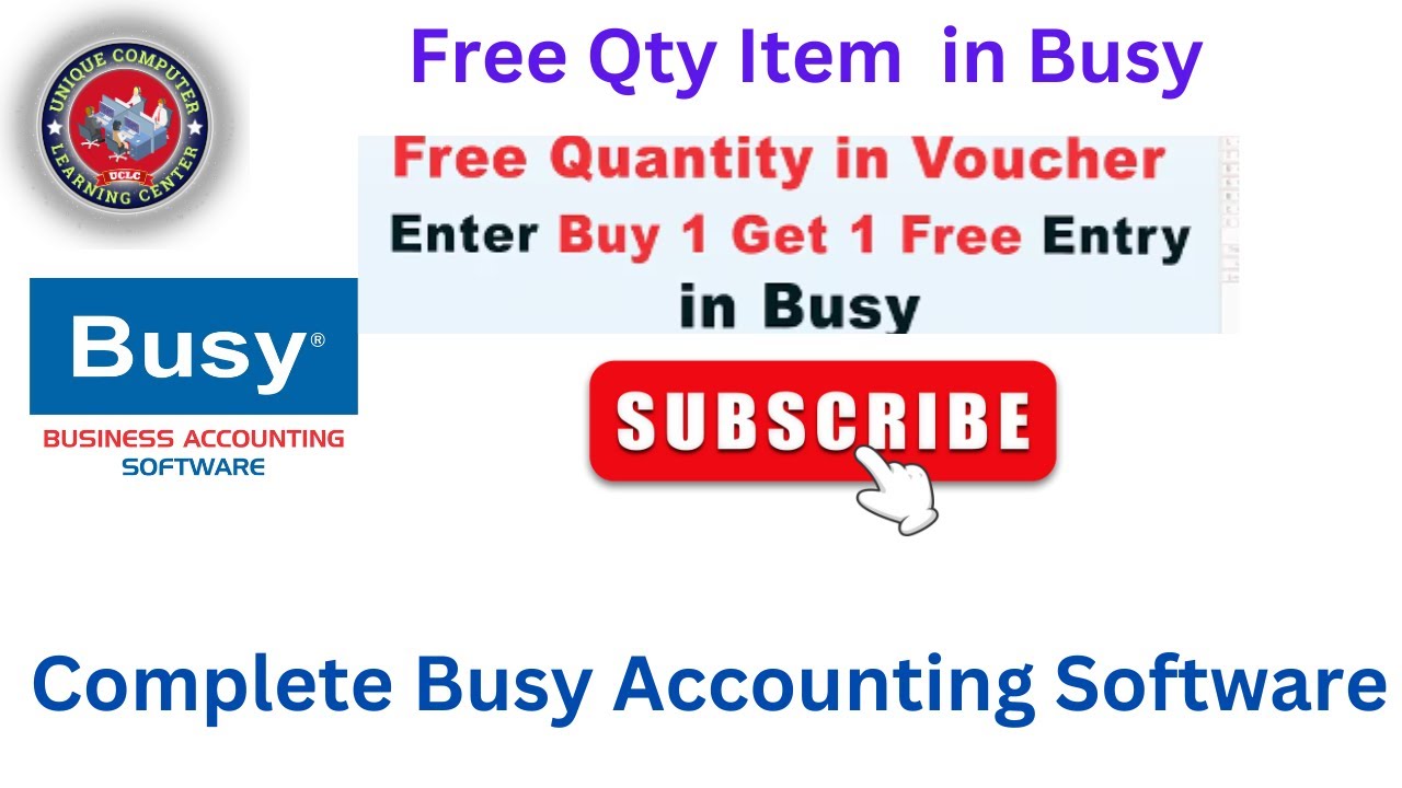 Free Qty with Item in Busy| Free Qty in Voucher| Free Qty Item Entery ...