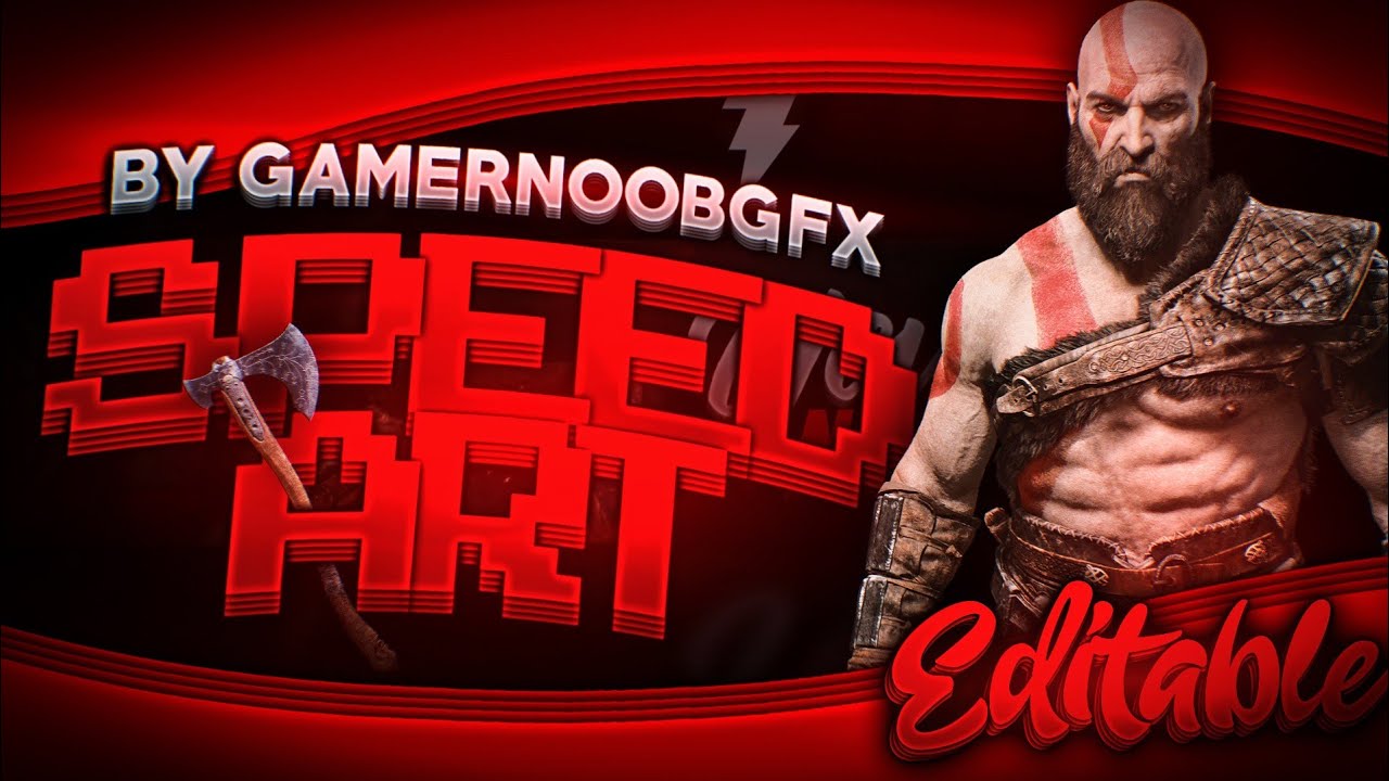 Banner Editable de Kratos || Banner template de God of War 4 [SpeedArt ...