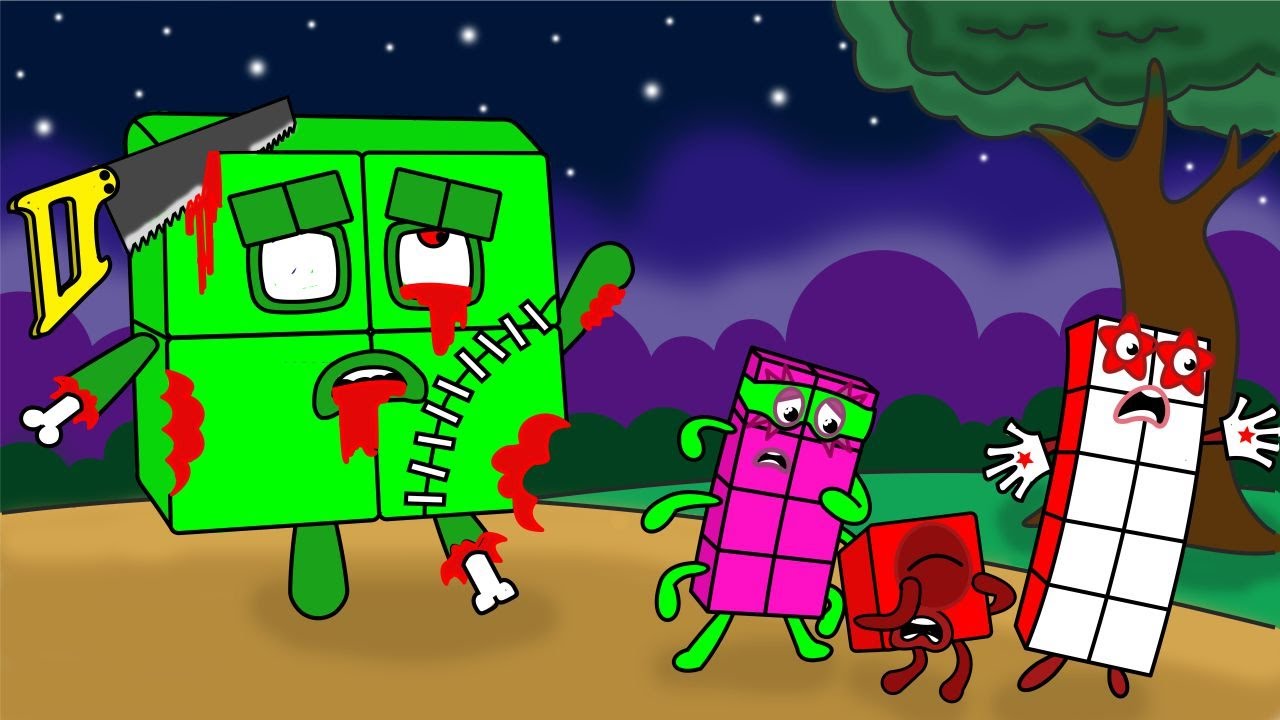 Run! Numberblocks 1 8 10 takes on the Biggest Zombie 4 - Numberblocks ...