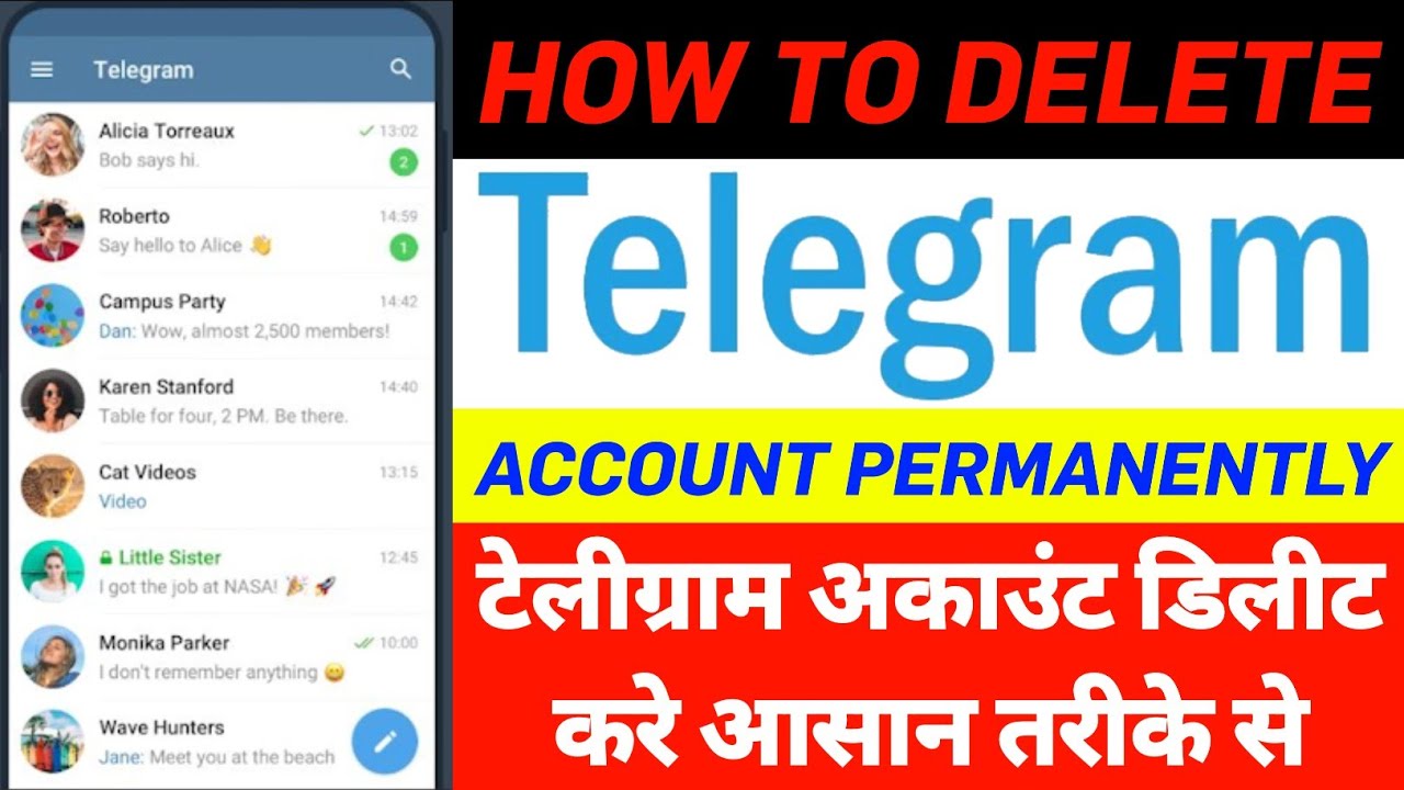 HOW TO DELETE TELEGRAM ACCOUNT - YouTube