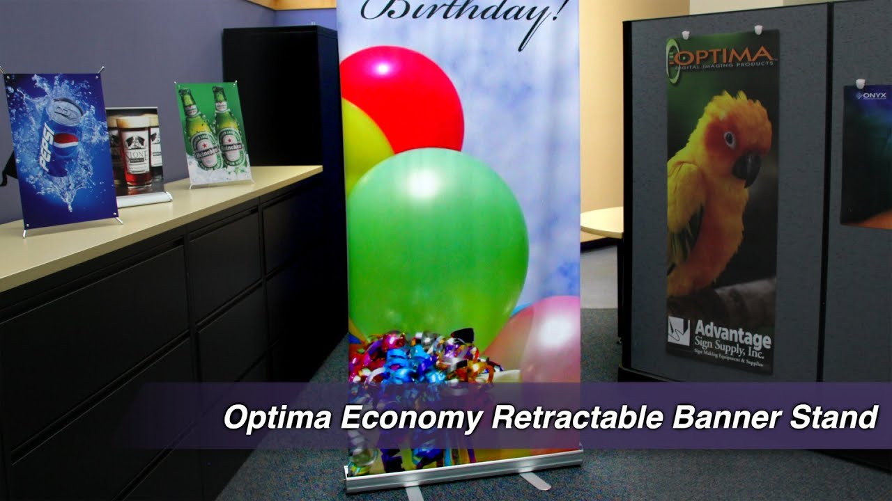 Optima Economy Retractable Banner Stand - YouTube
