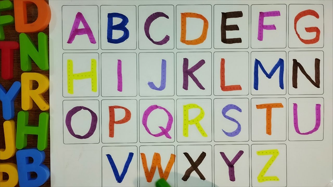 Learn English Alphabet Pronunciation & Colors Name #abcdsongs #kidssong ...