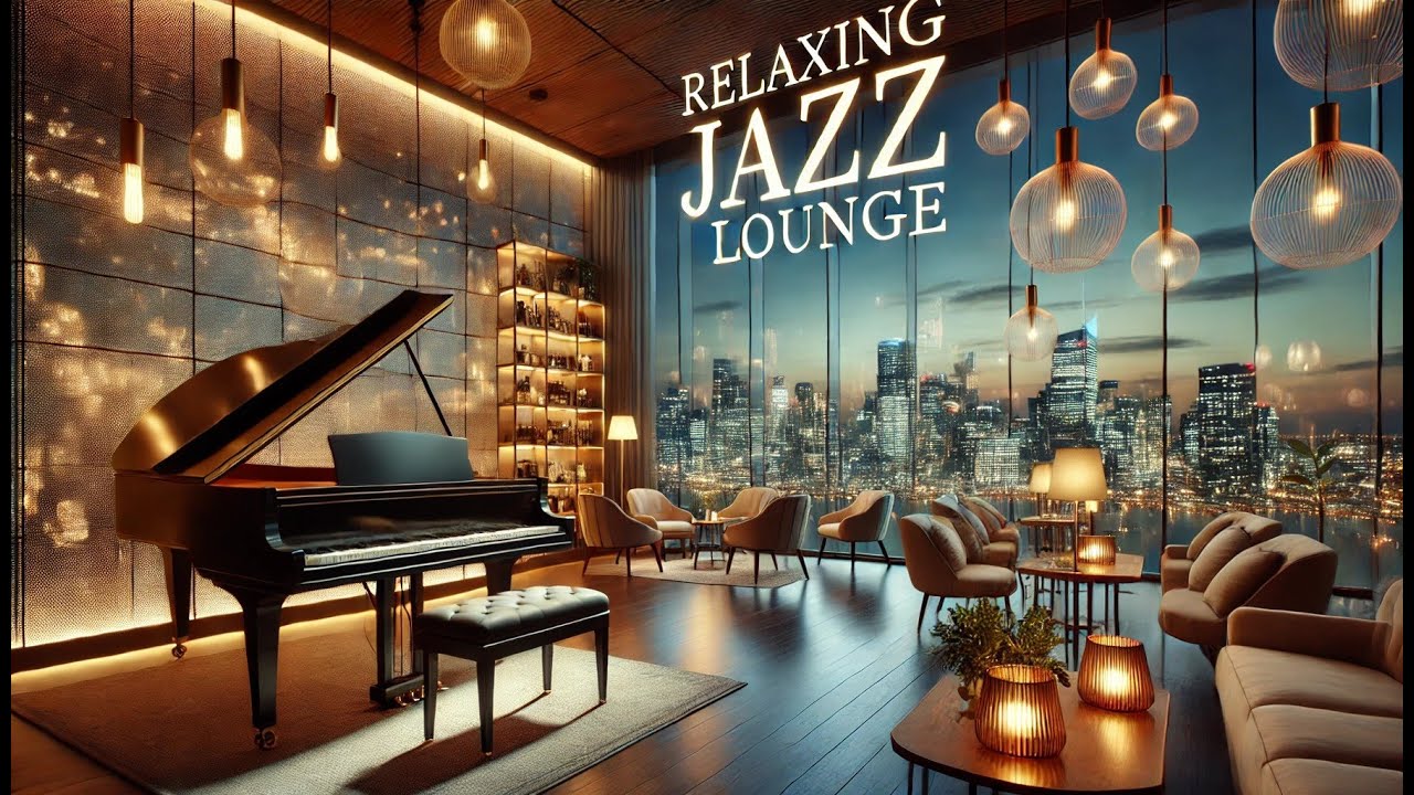 Cozy Jazz Piano Lounge with Sunset City View – Relaxing Bar Ambiance ...