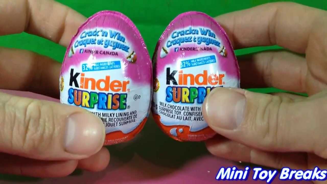 2014 Pink Top Kinder Surprise Egg Unboxing X2 - NEW!! - YouTube