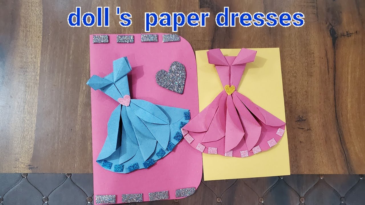doll paper dresses, diy paper dresses for dolls, paper frock - YouTube
