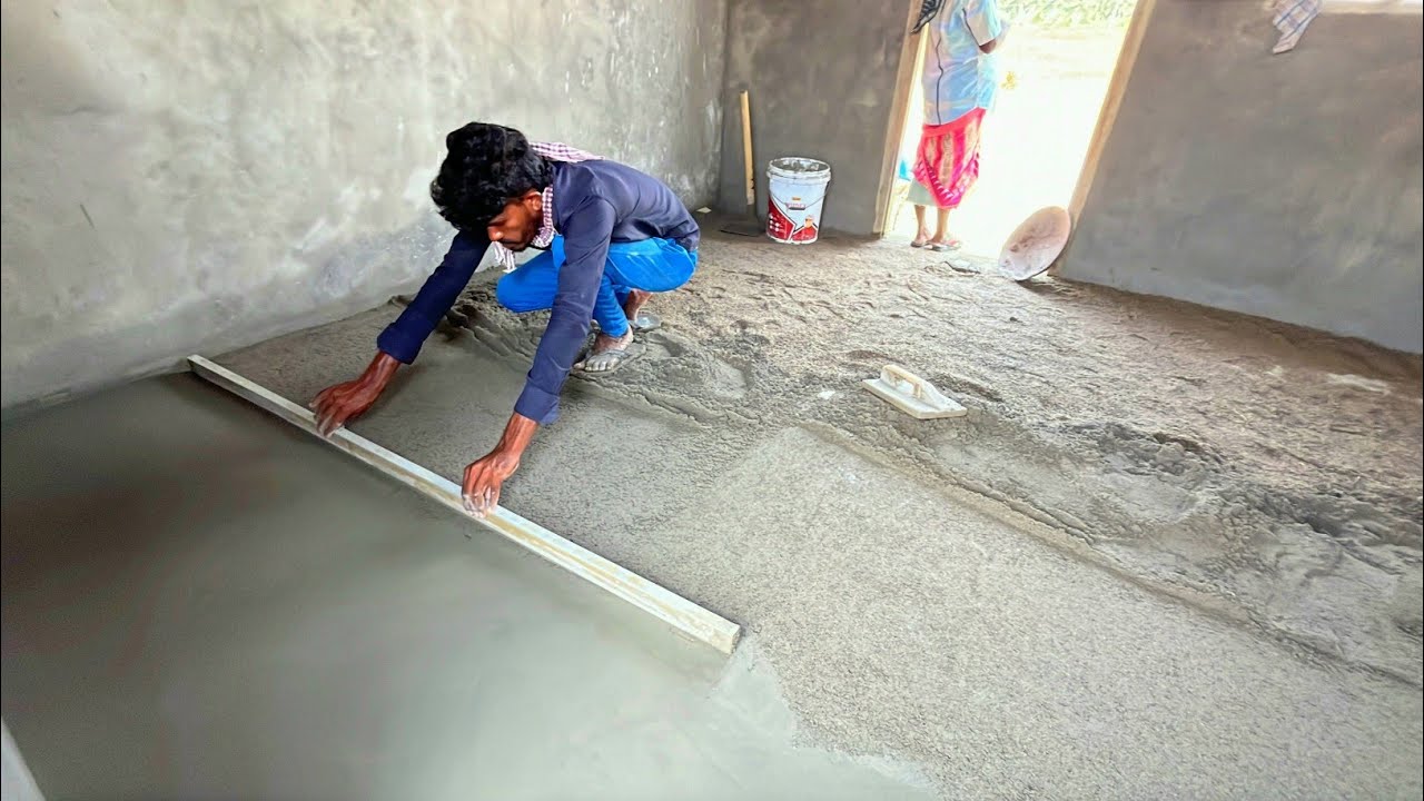 Asbestos! Sheet Living Room Flooring Plain Cement Making Properly ...