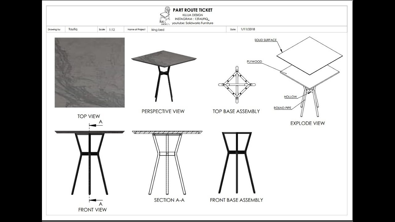 square table using weldment tools in solidworks #final - YouTube