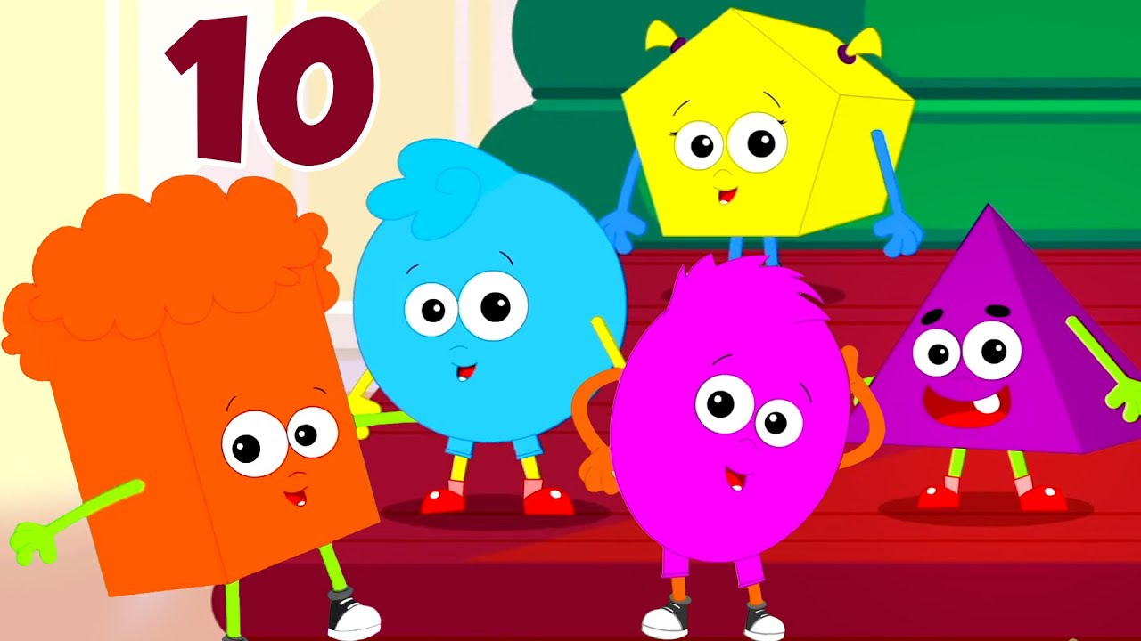 Ten Little Shapes, Nursery Rhymes and Educational Videos for Kids - YouTube