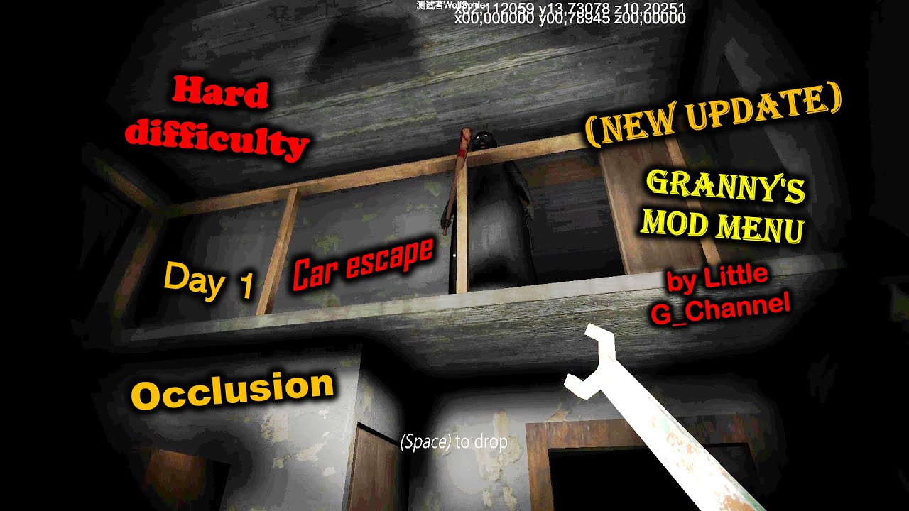Granny, mod menu's new update, hard difficulty with occlusion, car ...