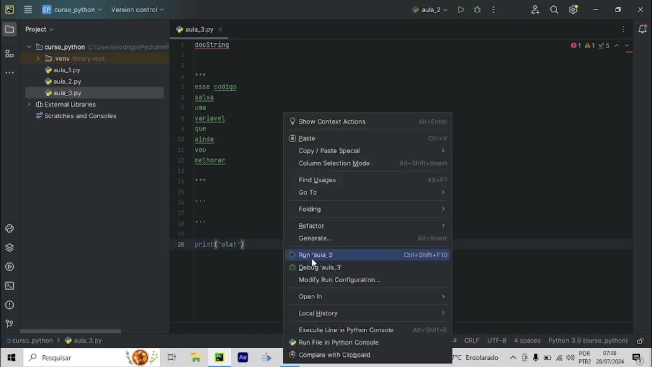 aula 3 DocString - YouTube