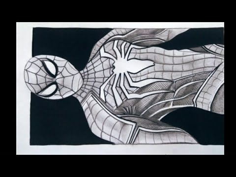 Pencil shading sketch of superhero spider man - YouTube