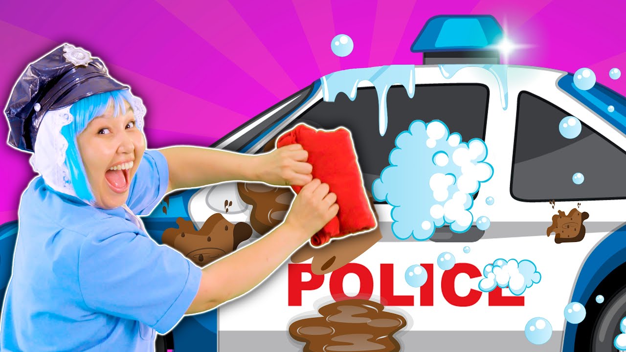 Police Car Wash Song | Lights Kids Song - YouTube