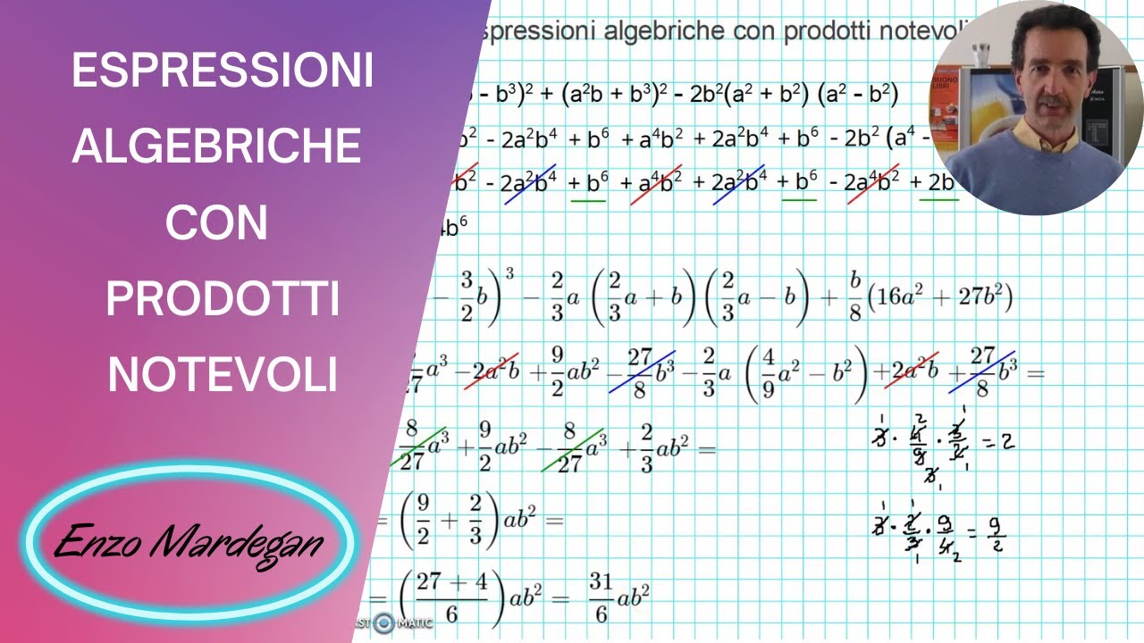 Espressioni algebriche con prodotti notevoli - YouTube