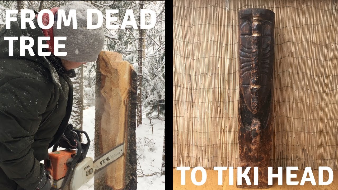 From Tree to Tiki Head | Chainsaw Carving + NYC delivery - YouTube