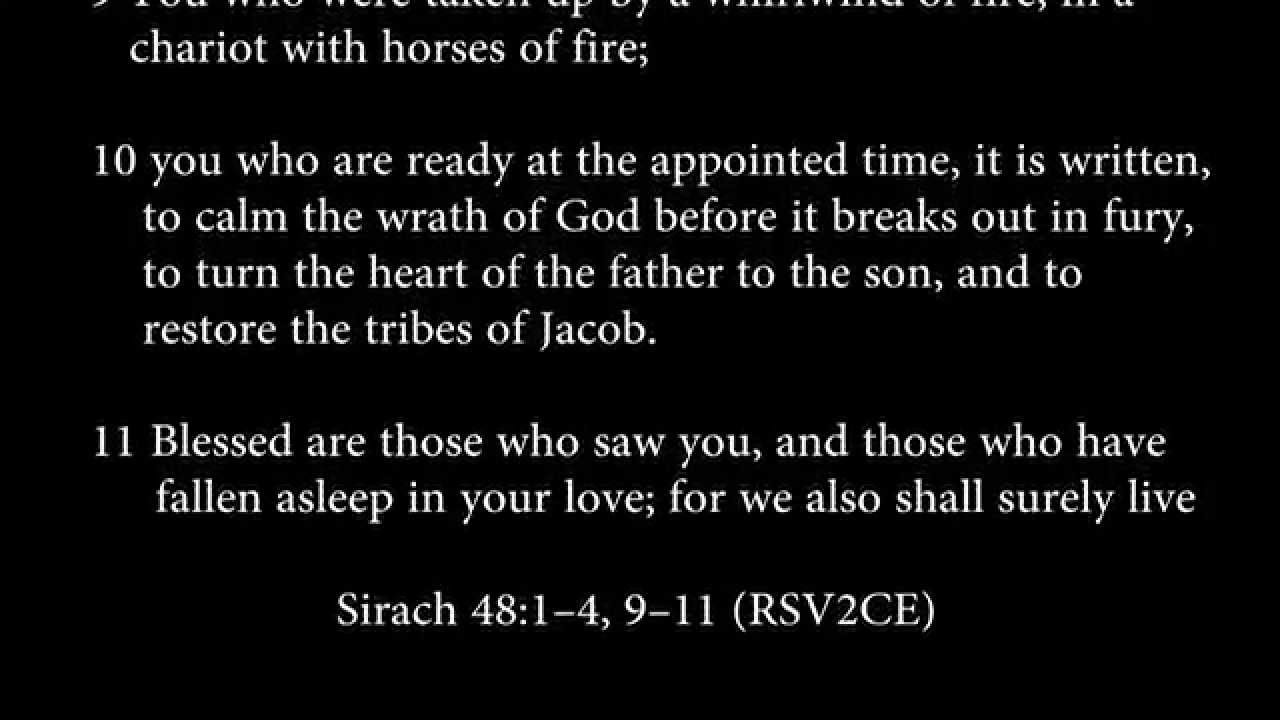 sirach 48:1-4, 9-11 - YouTube