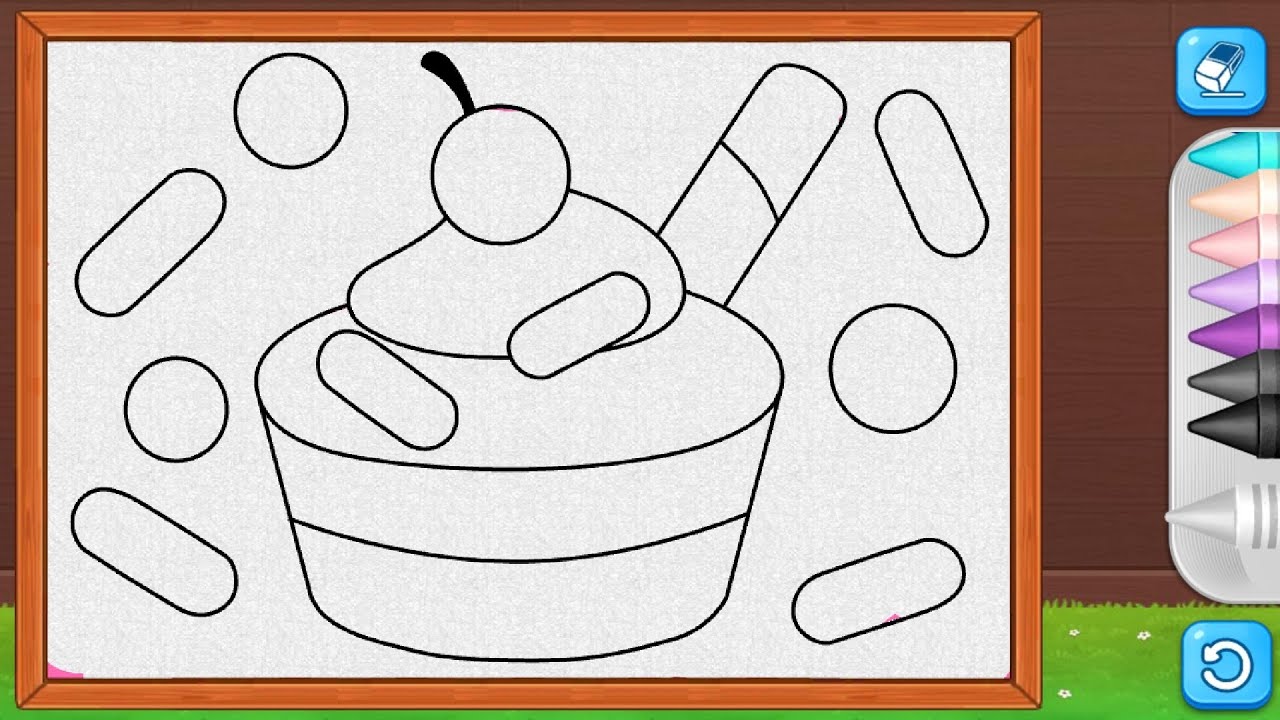 Ice cream colouring, painting with paint colours || how to paint an ice ...