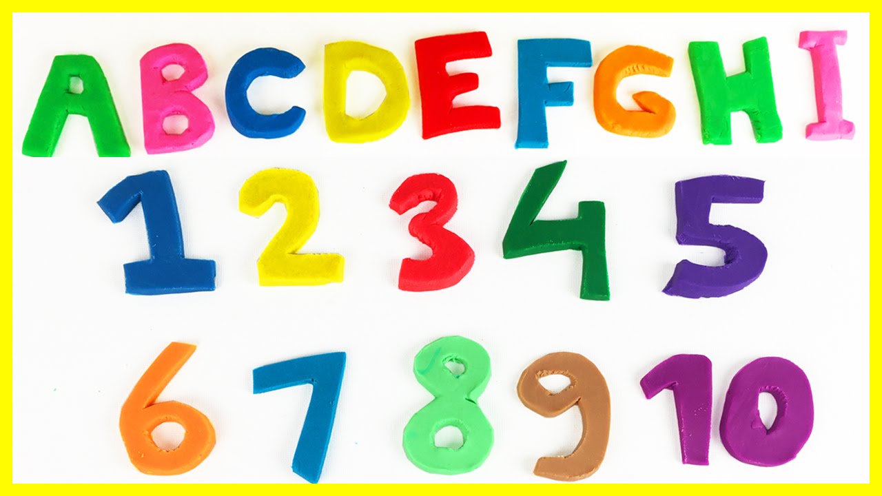 Learn your PlayDoh ABC count 123 Peppa Pig Elsa Frozen Mickey Mouse ...