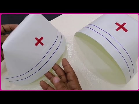 DIY Paper Nurse Hat | How To Make Nurse Cap Easy - YouTube