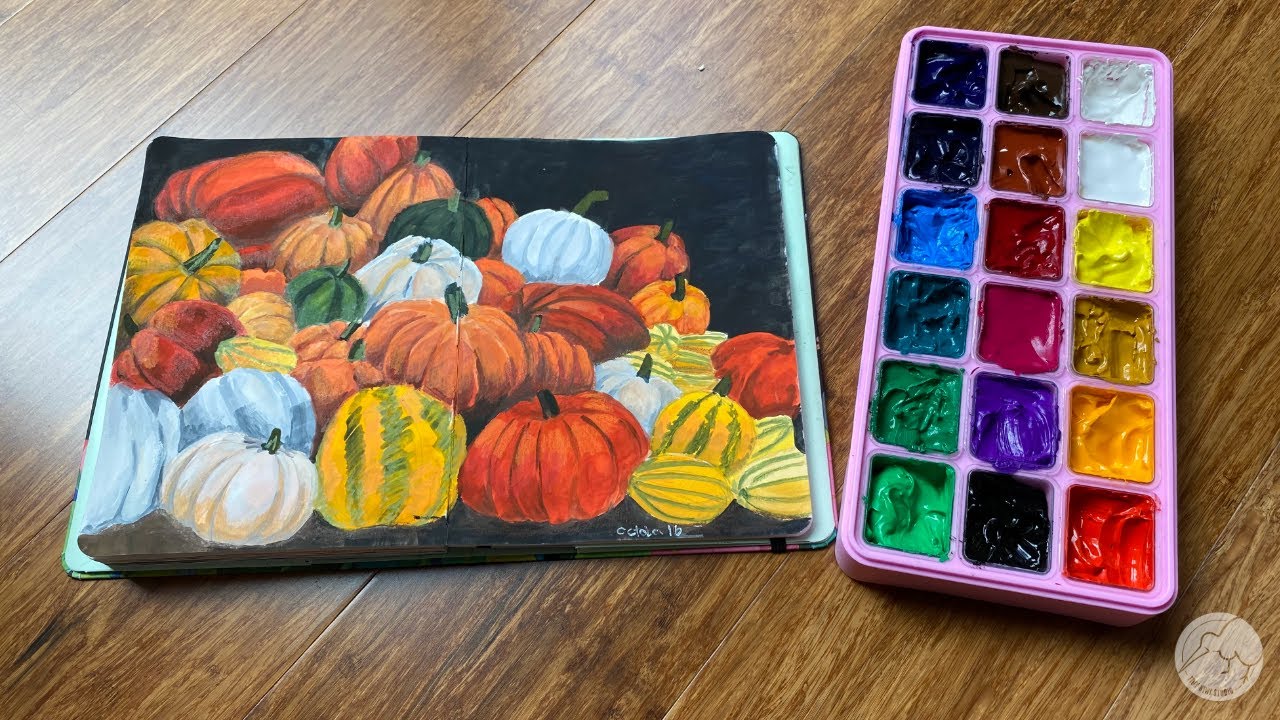 Gouache Time-lapse - Fall Squash - YouTube