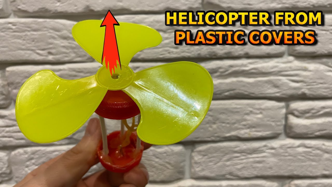 How to make a helicopter from plastic caps | easy toy made from bottle ...