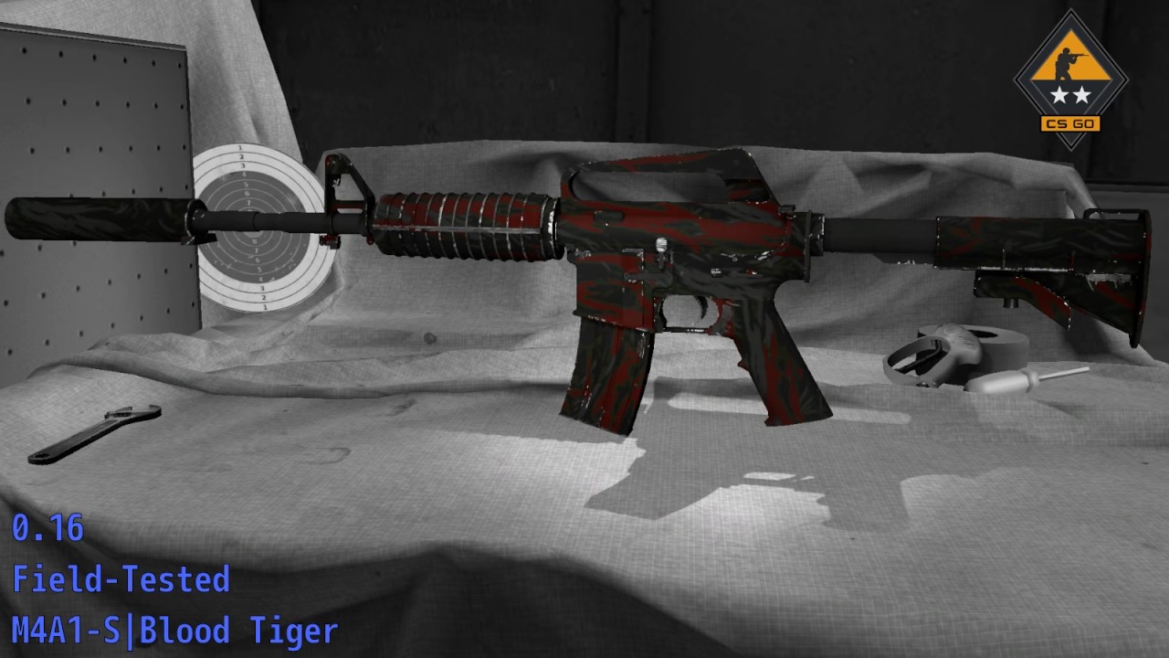 M4A1-S Blood Tiger - Skin Wear Preview - YouTube