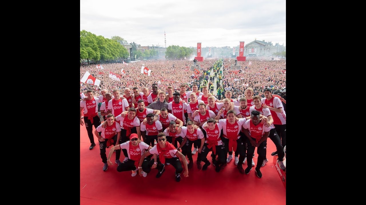 Ajax players celebrate title win🎉🏆 with fans - YouTube