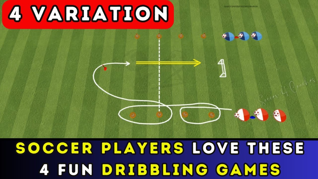 SOCCER PLAYERS LOVE These 4 Fun Dribbling Games | 4 Variations | Soccer ...