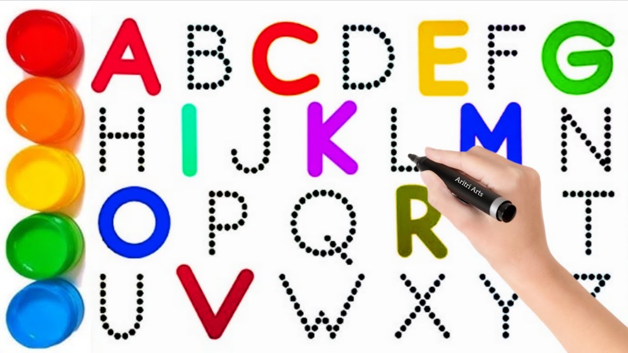 Easy Capital Letters Drawing & Coloring A to Z for Beginners | Phonics ...