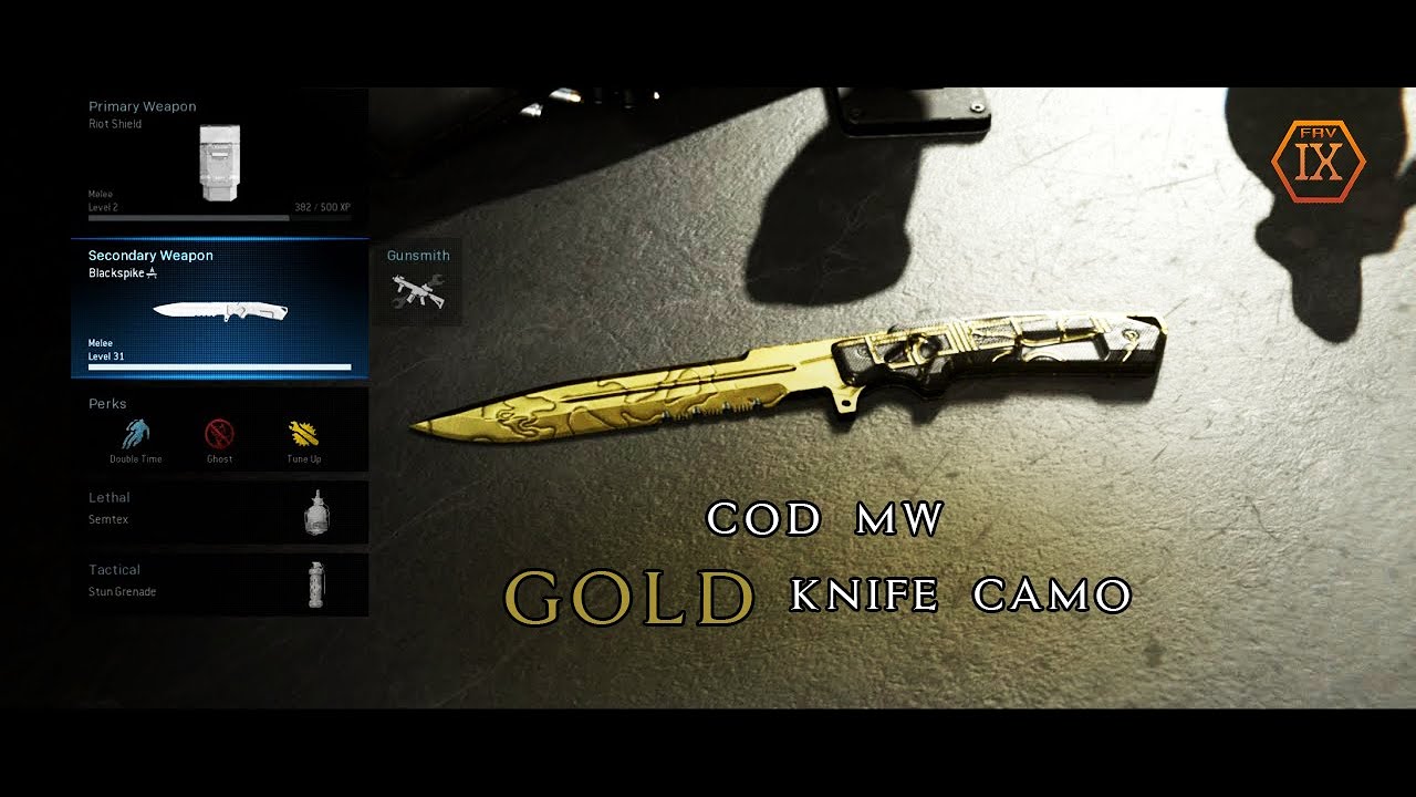 Easily Getting a Gold Knife Skin | COD MW Multiplayer - YouTube