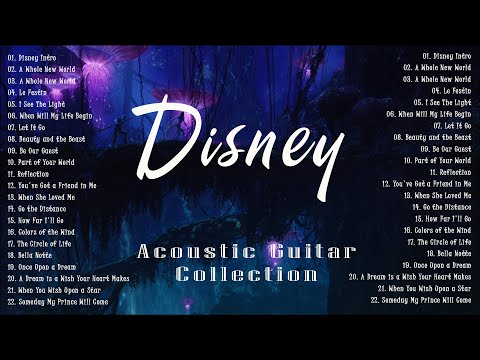 DISNEY Acoustic Guitar Collection - The Best 20 DISNEY Songs - 1h relaxing/studying/reading music